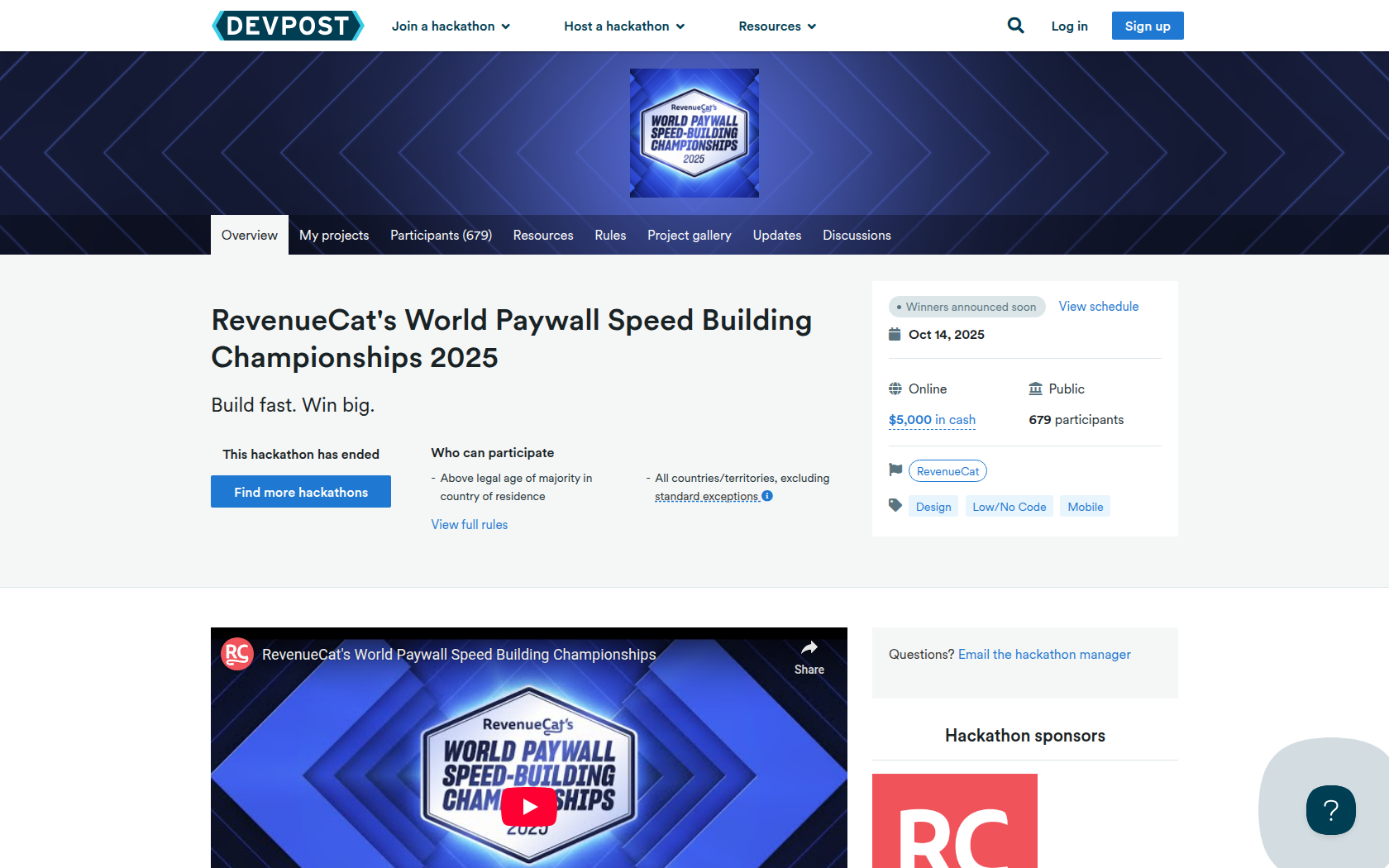 RevenueCat's World Paywall Speed Building Championships 2025 - Tenders - Startup Networks